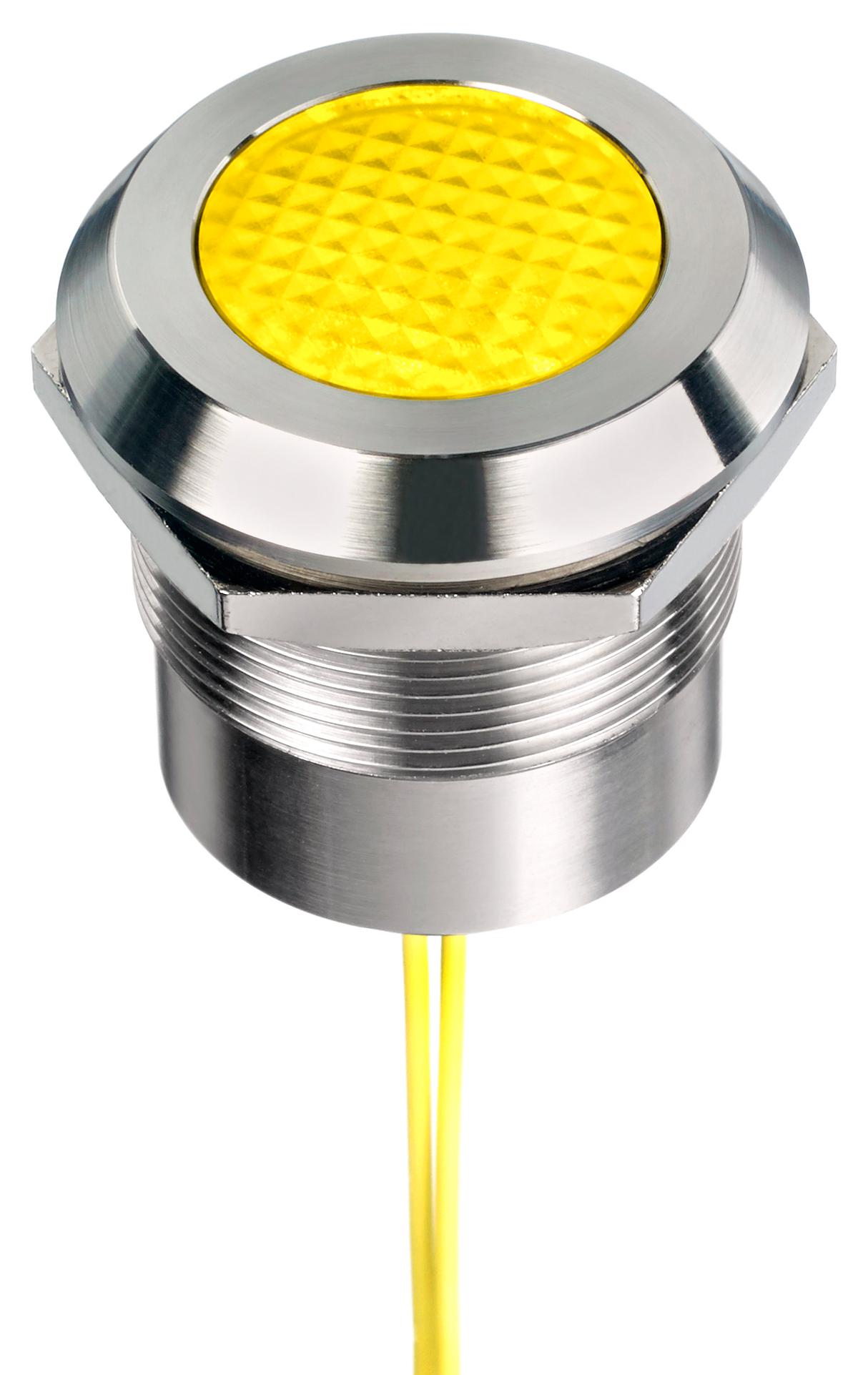 Q25Y5SXXY1AE - Apem - LED Panel Mount Indicator, Yellow, 24 V