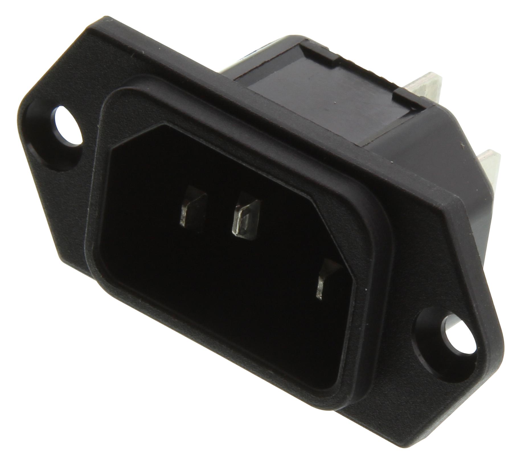 6100.3300 - Schurter - IEC Power Connector, C14 Inlet, Screw-on Mounting