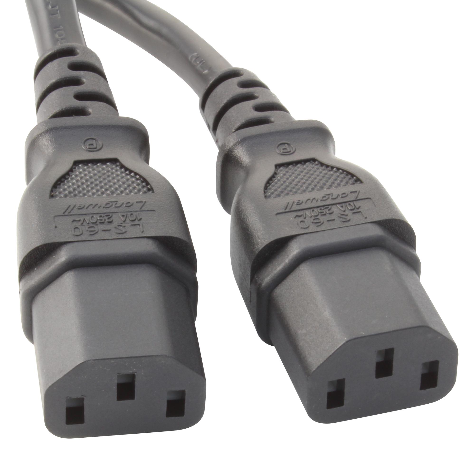 GW-151650 - Multicomp Pro - Mains Power Cord, IEC 60320 C14 to 2x IEC ...