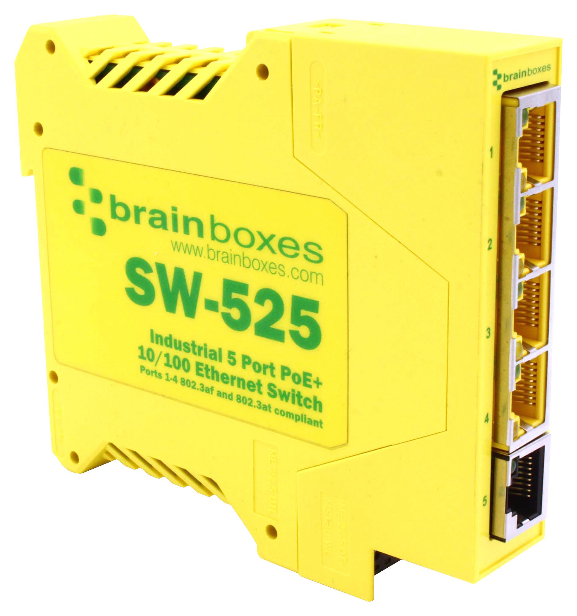 SW-525 - Brainboxes - Switch, 5 Ports, Industrial