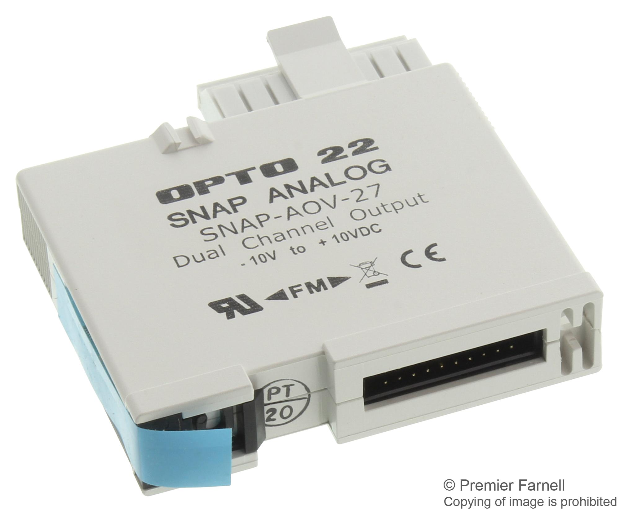 SNAP-AOV-27 - Opto 22 - Analog Voltage Output Module, 2 Channel Analog Voltage Output, -10 to ...