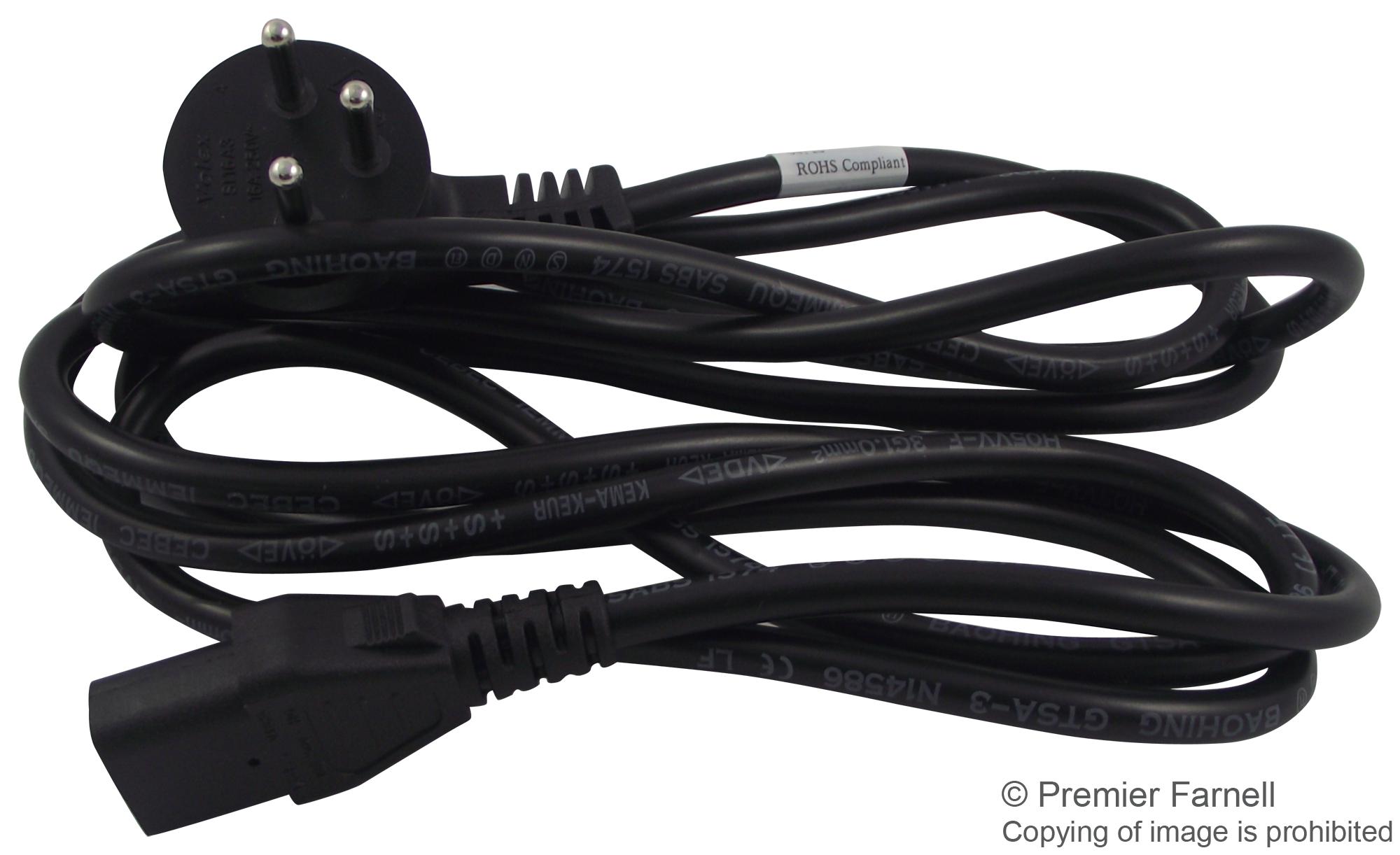 2115H - Volex - Mains Power Cord, Mains Plug, Isreal