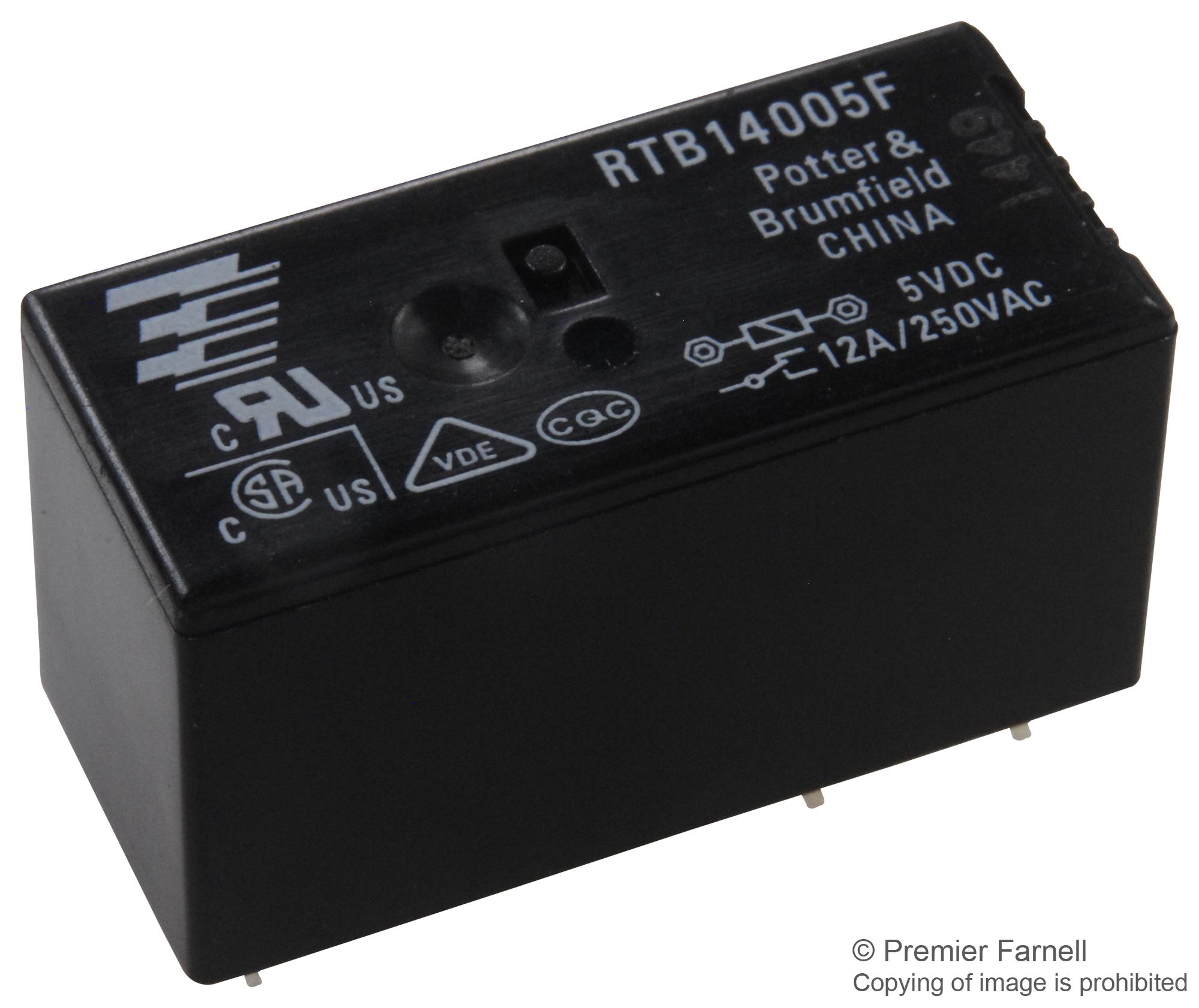 RTB14005F - Potter&brumfield - Te Connectivity - Power Relay, SPDT, 5 VDC