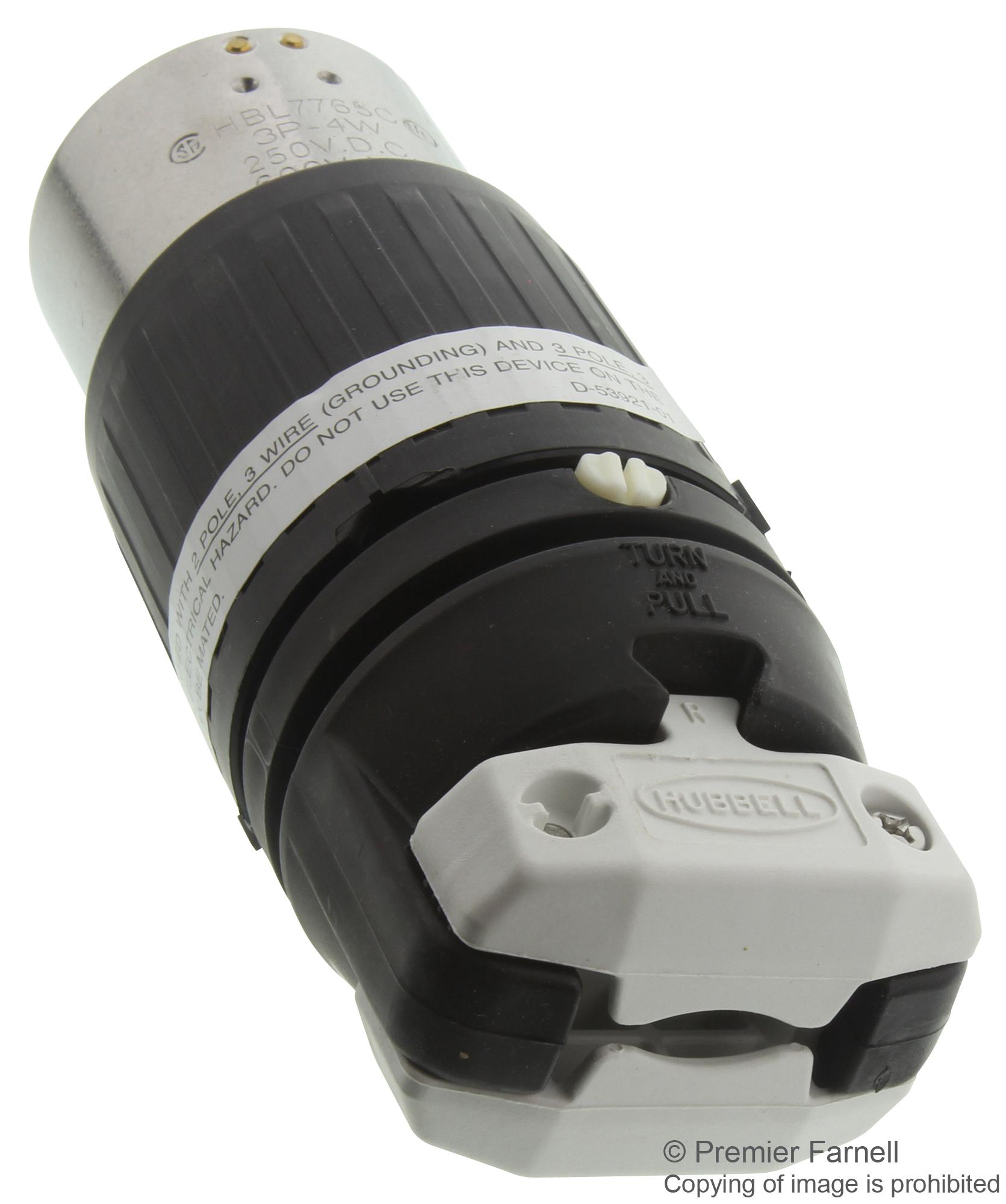 HBL7765C - Hubbell Wiring Devices - Power Entry Connector, Electrical ...