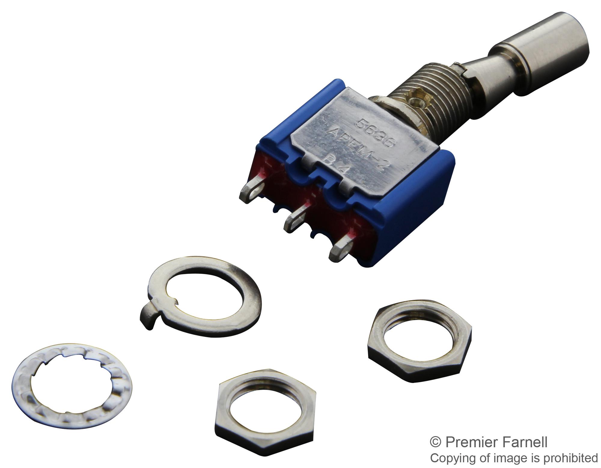 5636AB-2V - Apem - Toggle Switch, On-On, SPDT