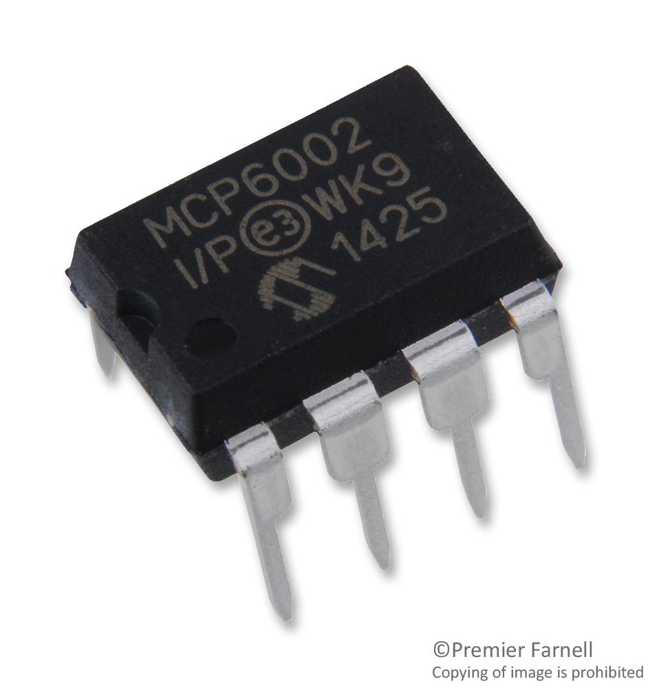 MCP6002-I/P - Microchip - Operational Amplifier, Dual, 2 Channels