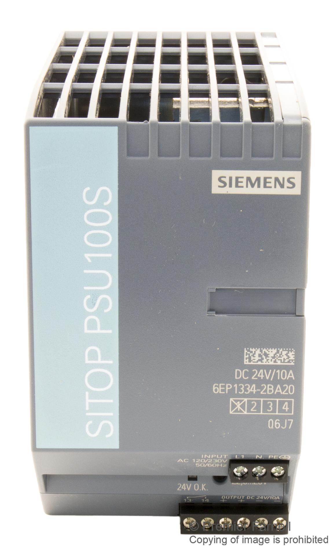 6EP1334-2BA20 - Siemens - AC/DC DIN Rail Power Supply (PSU), 1 Output ...