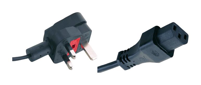 209-000 - Mega Electronics - Mains Power Cord, Mains Plug, UK to IEC ...