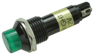 612-3232-130F DIALIGHT, LED Panel Mount Indicator, Green, 12 VDC ...