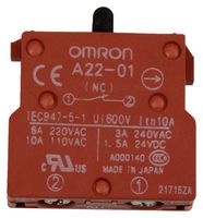 A22-01 OMRON INDUSTRIAL AUTOMATION, Contact Block, 10 A, 440 V | Newark ...