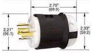 HBL2420 HUBBELL WIRING DEVICES, Power Entry Connector, 3P4W, L15-20 ...