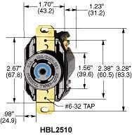 HBL2510 HUBBELL WIRING DEVICES, Power Entry Connector, Power Entry, 20 ...
