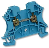 102008 WDU2.5 BLUE WEIDMULLER, DIN Rail Mount Terminal Block, 2 ...