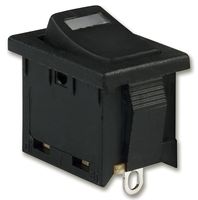 R1966ABLKBLKESGRN E-SWITCH, Rocker Switch, On-Off, SPST, Illuminated, Panel Mount, Black, R1966 ...
