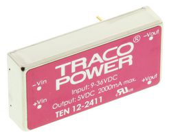 TEN 12-2411 TRACO POWER, Isolated Through Hole DC/DC Converter, ITE, DIP, 4:1, 12 W, 1 Output, 5 ...