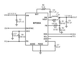 MP8864GQ-P - Monolithic Power Systems (mps) - DC-DC Switching Synchronous Buck Regulator, 4.5V ...