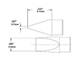 HCV-8CH0053S - Metcal - Soldering Iron Tip, Chisel, 875°F Temperature