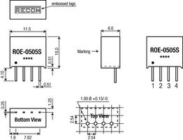 ROE-1205S - Recom Power - Isolated Through Hole DC/DC Converter, ITE, 1:1