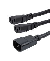 C14-C132-15-2F L-COM, Mains Power Cord, IEC 60320 C14 to 2x IEC 60320 ...