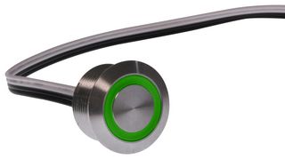 PVT4FW4SS331 E-SWITCH, Vandal Resistant Switch, SPST, Natural, PVT4 Series, Off-(On), Green ...