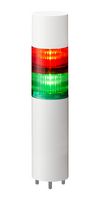 LR6-202WMBW-RG+FB295 PATLITE (U.S.A.), Signal Tower, Flashing, 2 Tiers, Green/Red, M12 Connector ...