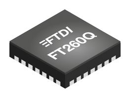 FT260Q-T FTDI, Interface Bridges, USB to I2C / UART, 4.5 V, 5.5 V, WQFN ...